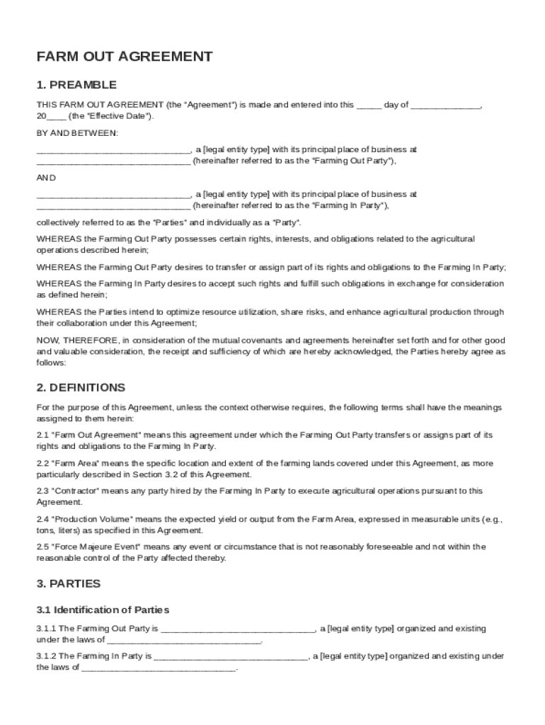 Farm Out Agreement Template: Fill out & sign online | DocHub