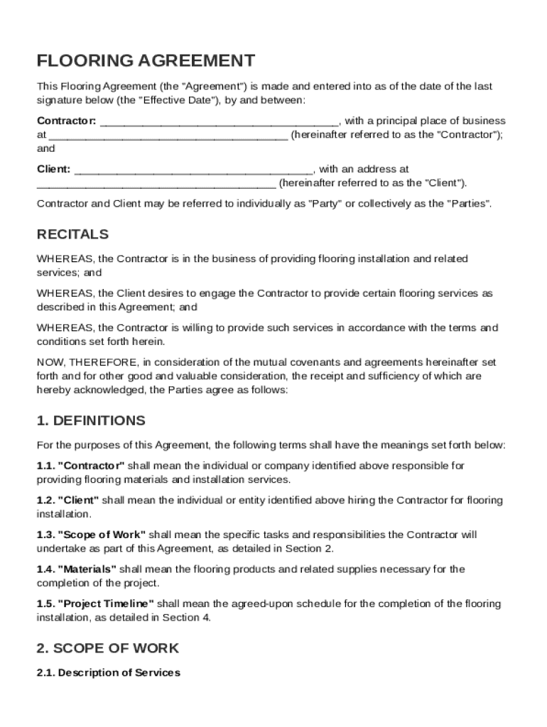Flooring Agreement Template: Fill out & sign online | DocHub