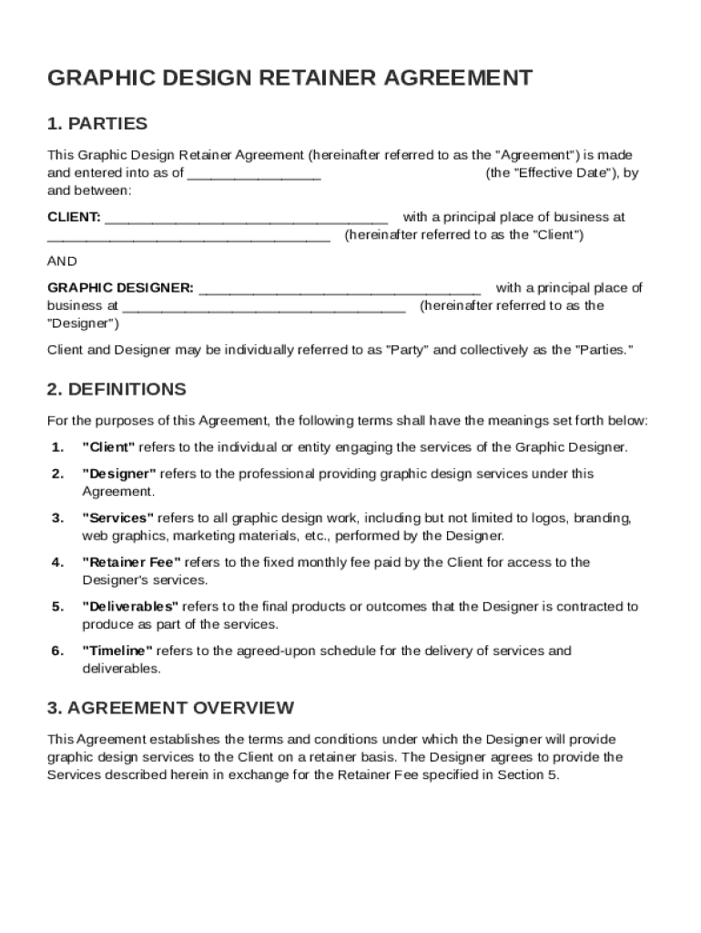 Graphic Design Retainer Agreement Template: Fill out & sign online | DocHub