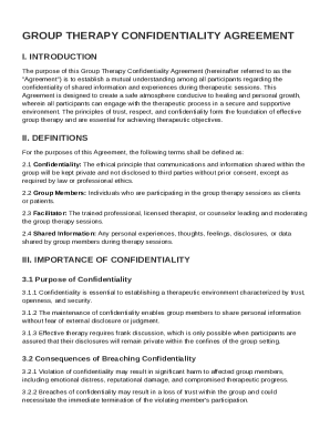 Group formrapy Confidentiality Agreement Template - Fill Online ...
