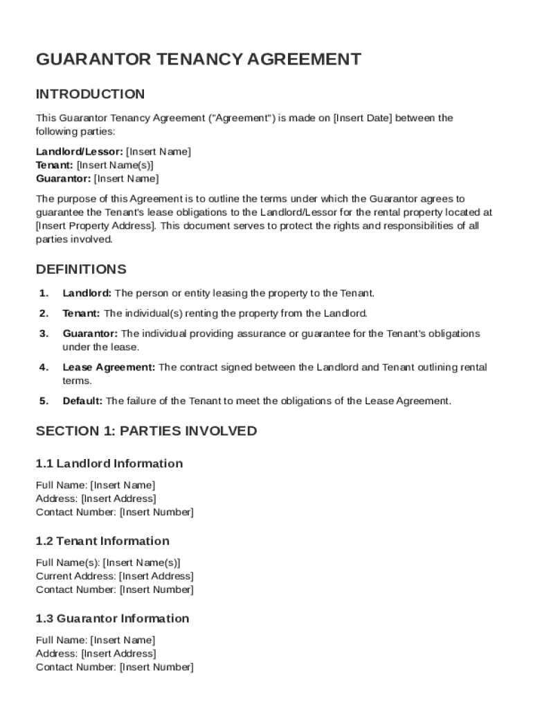 Guarantor Tenancy Agreement Template: Fill out & sign online | DocHub