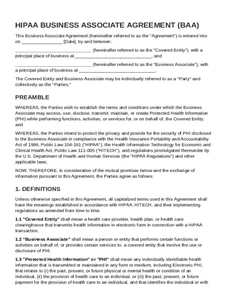 HIPAA Agreement Template: Fill out & sign online | DocHub