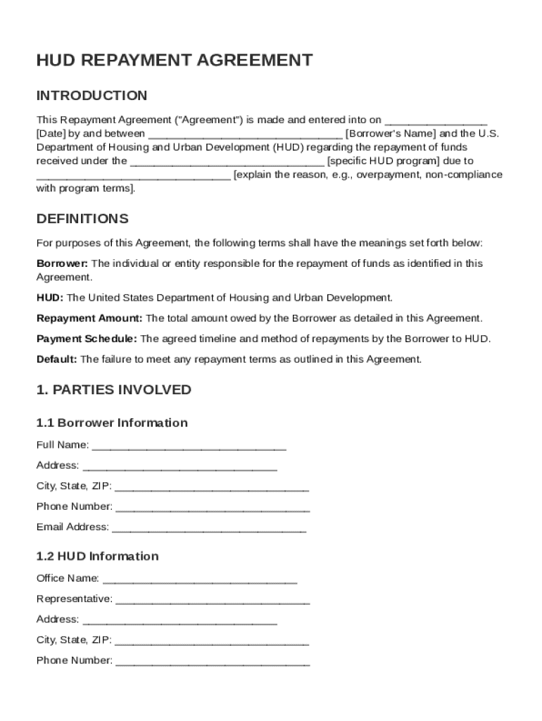 Hud Repayment Agreement Template: Fill out & sign online | DocHub