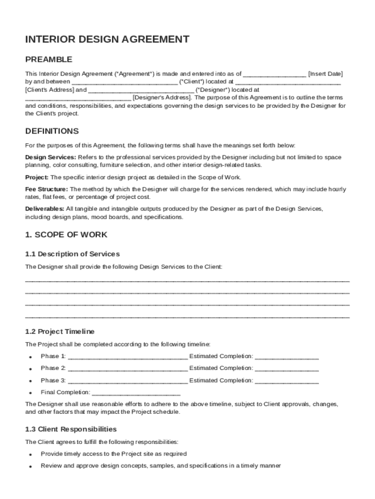 Interior Design Agreement Template: Fill out & sign online | DocHub