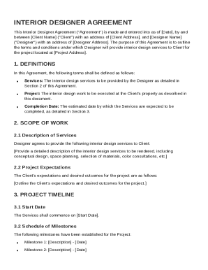 Fillable Online Interior Designer Agreement Template Fax Email Print ...