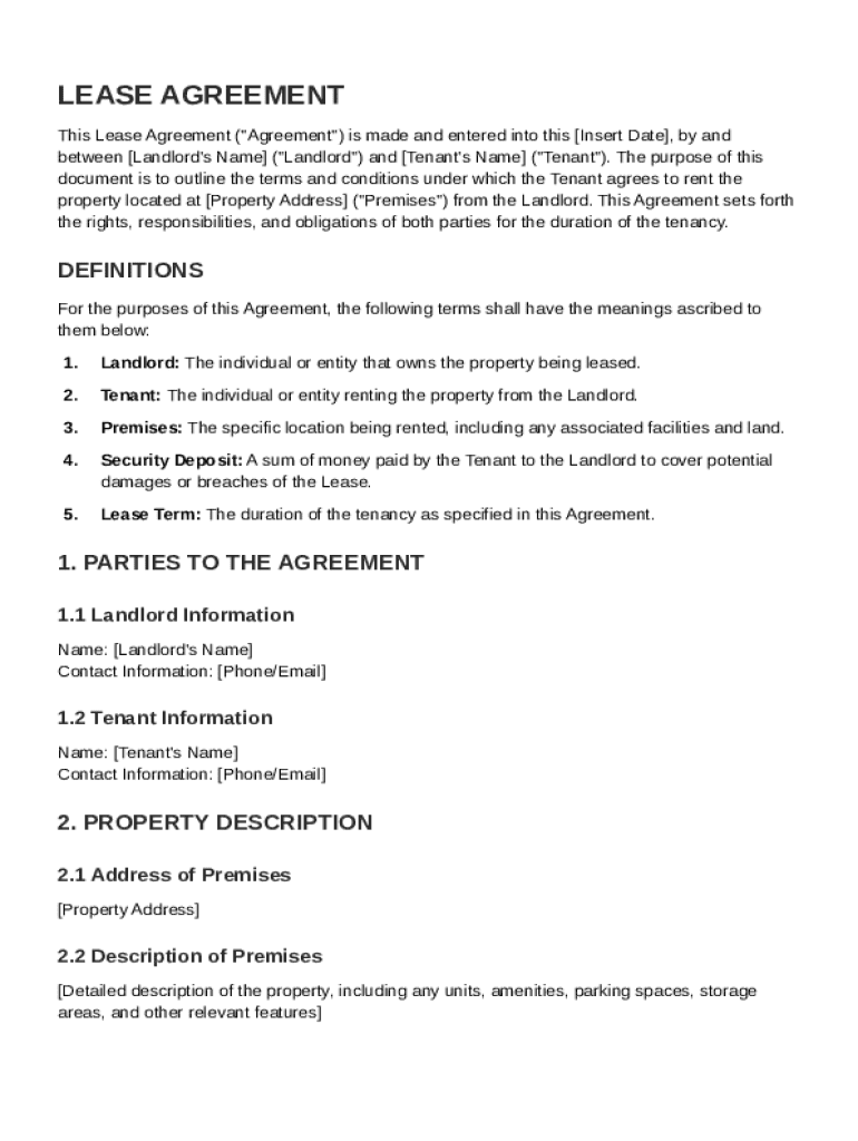 Lease Agreement Template: Fill out & sign online | DocHub