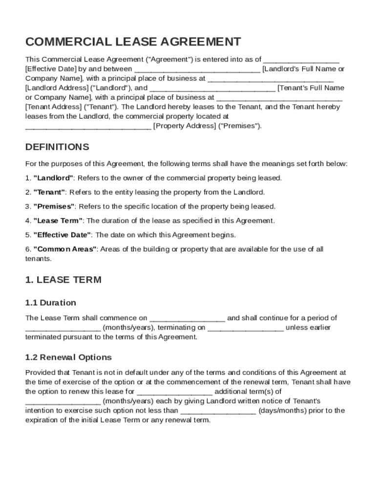 Lease Commercial Property Agreement Template: Fill out & sign online ...