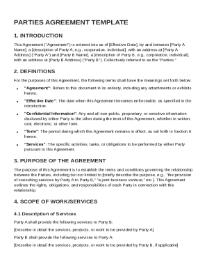 Legal Between Two Parties Agreement Template Form - Fill Online ...