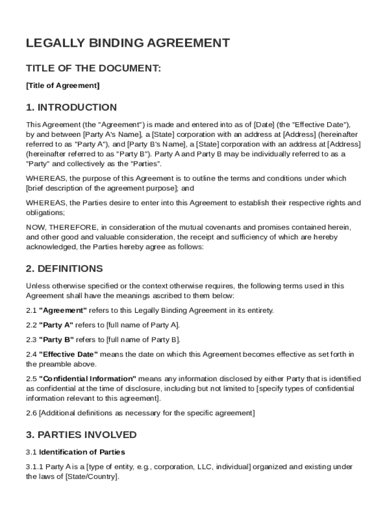 Legally Binding Agreement Template: Fill out & sign online | DocHub