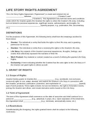 Life Story Rights Agreement Template - Fill and Sign Printable Template ...