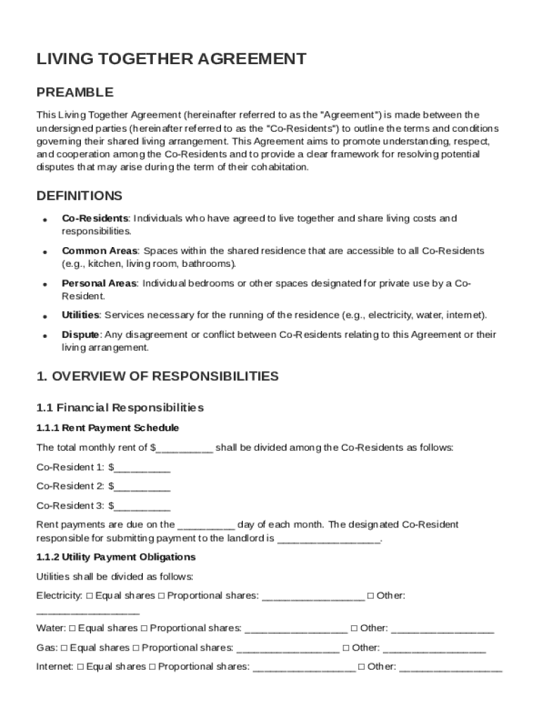 Living Together Agreement Template: Fill out & sign online | DocHub