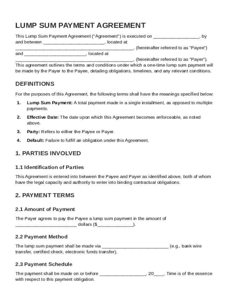 Lump Sum Payment Agreement Template: Fill out & sign online | DocHub