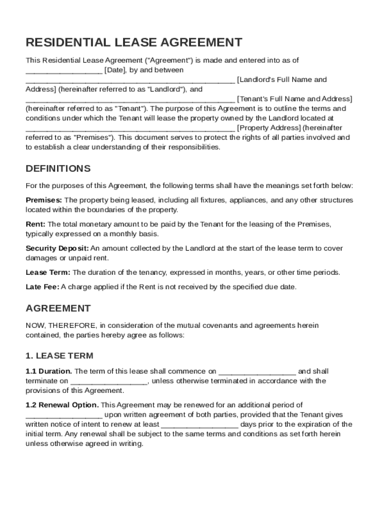 Residential Lease Agreement Template: Fill out & sign online | DocHub