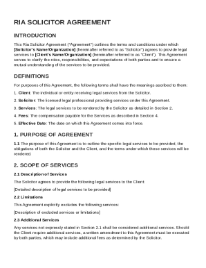 Ria Solicitor Agreement Template Form - Fill Online, Printable ...