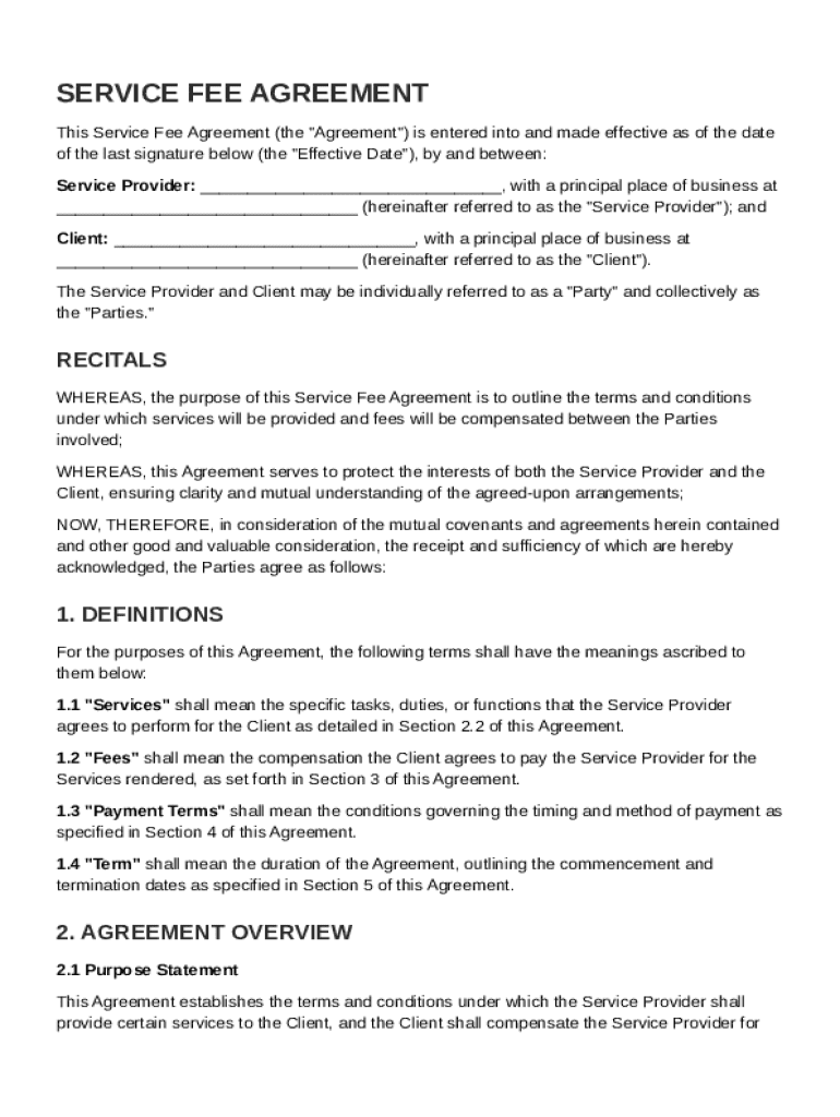 Service Fee Agreement Template: Fill out & sign online | DocHub