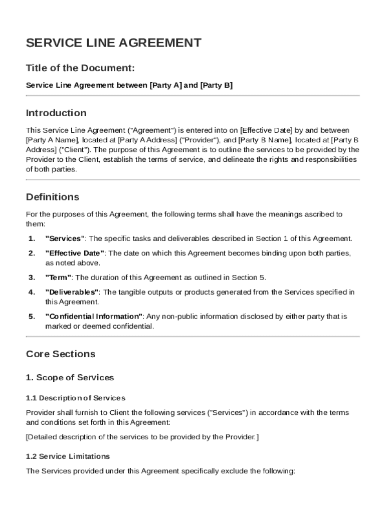 Service Line Agreement Template: Fill out & sign online | DocHub