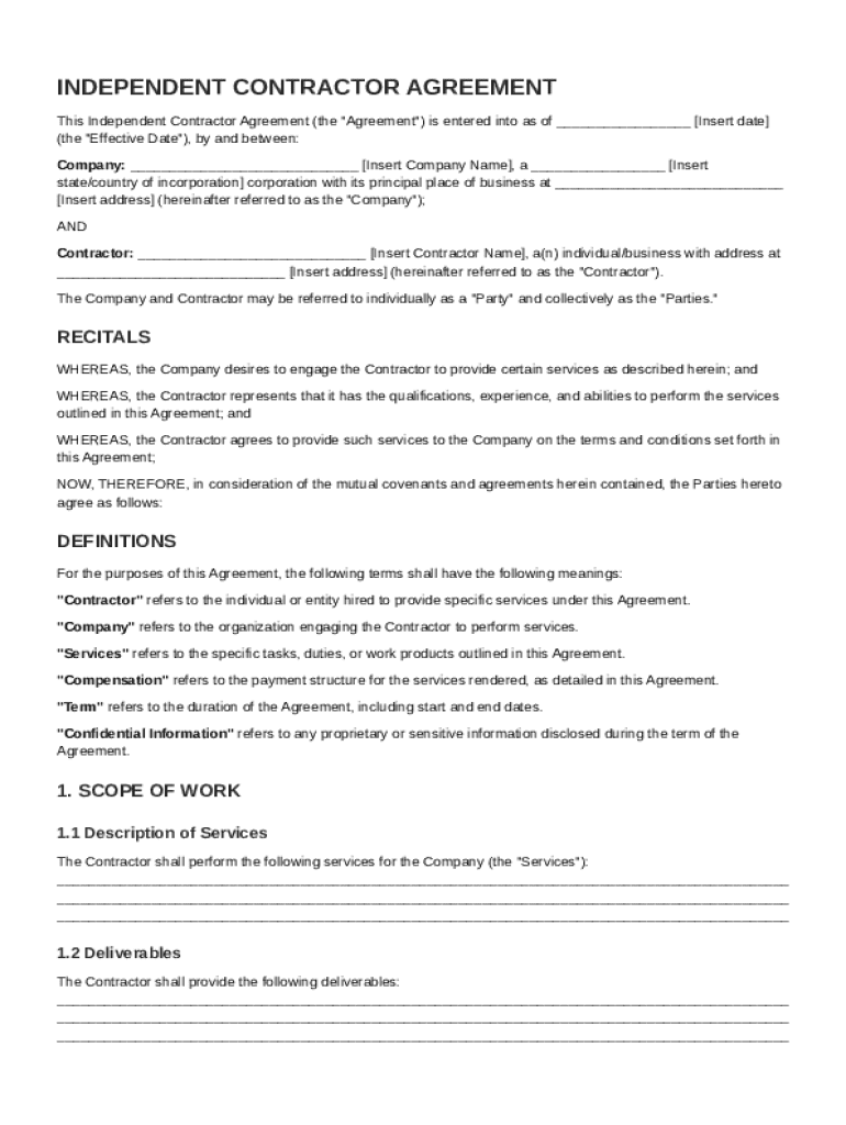 1099 Employee Contract Template Form - Fill Online, Printable, Fillable ...