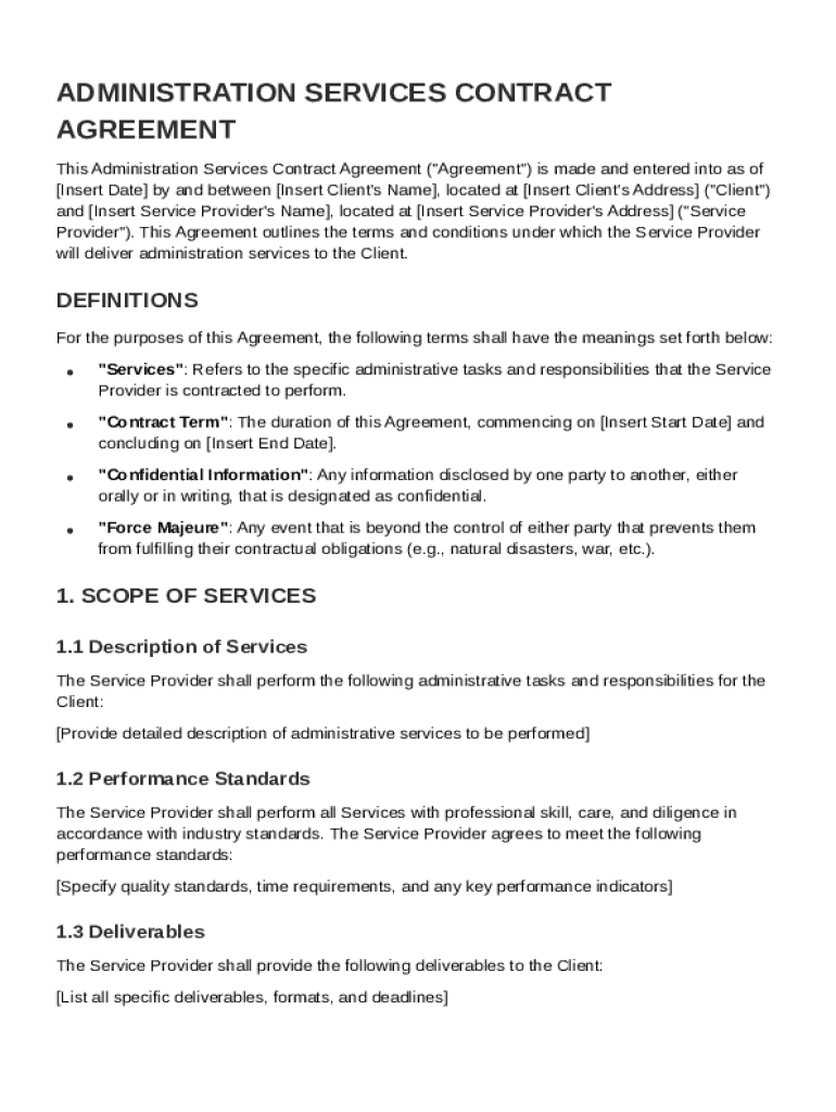 Administration Contract Template: Fill out & sign online | DocHub