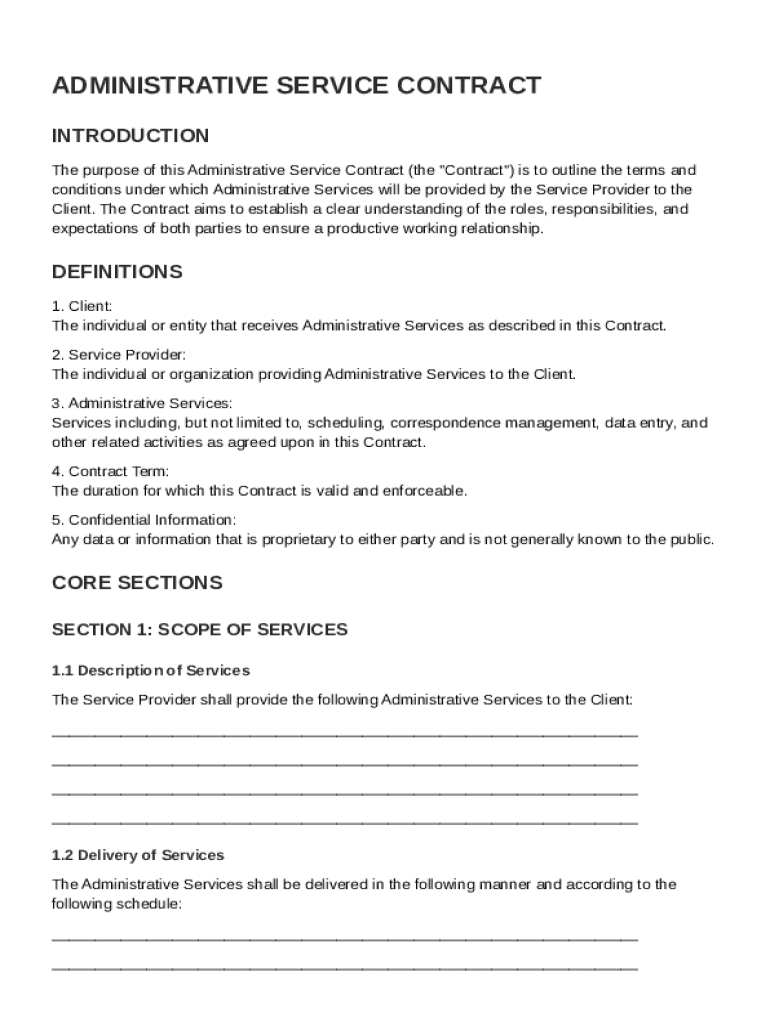 Administrative Service Contract Template: Fill out & sign online | DocHub