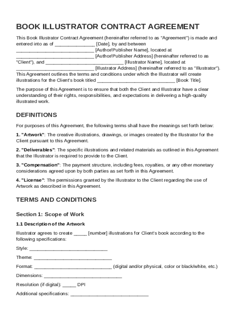 Book Illustrator Contract Template: Fill out & sign online | DocHub
