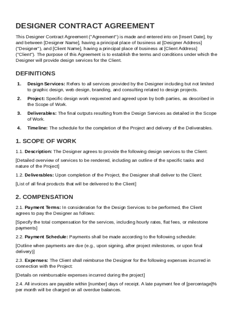 Designer Contract Template: Fill out & sign online | DocHub