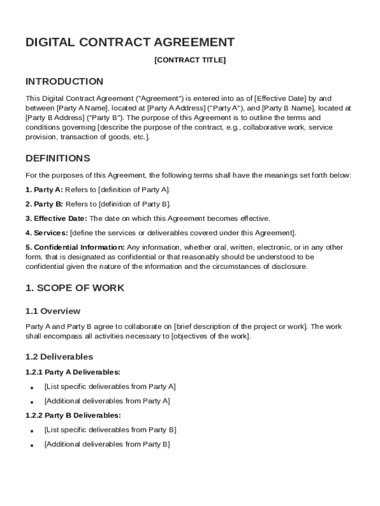Digital Contract Template: Fill out & sign online | DocHub