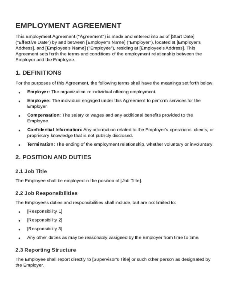 Employer Employee Contract Template: Fill out & sign online | DocHub