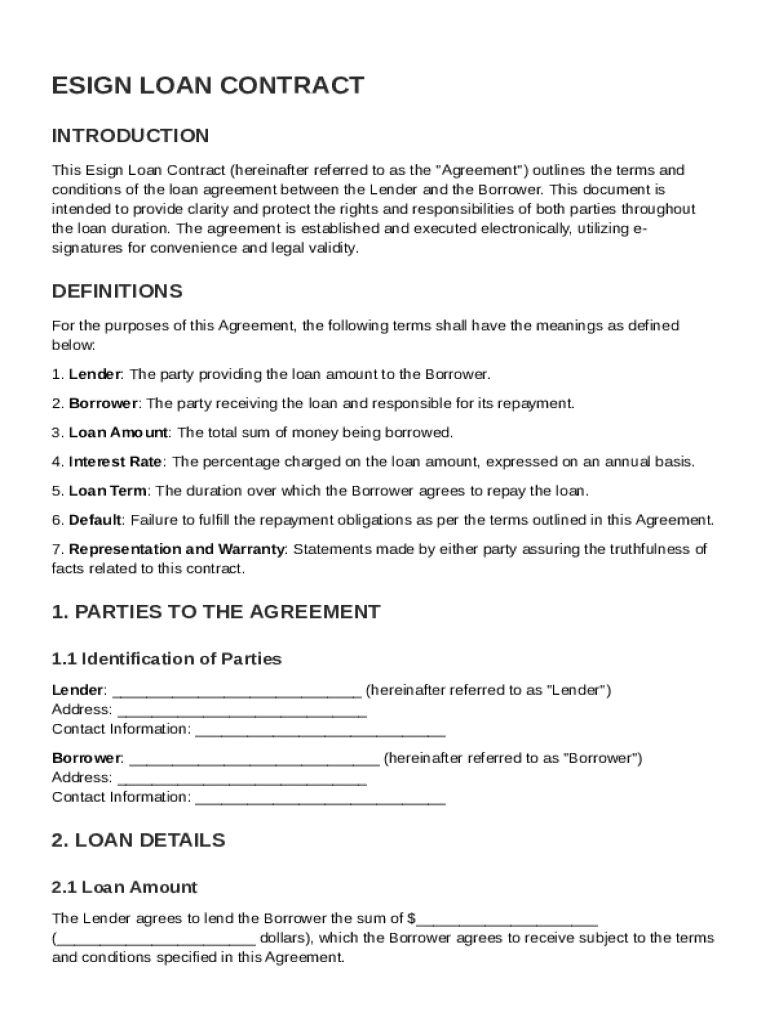 Esign Loan Contract Template: Fill out & sign online | DocHub
