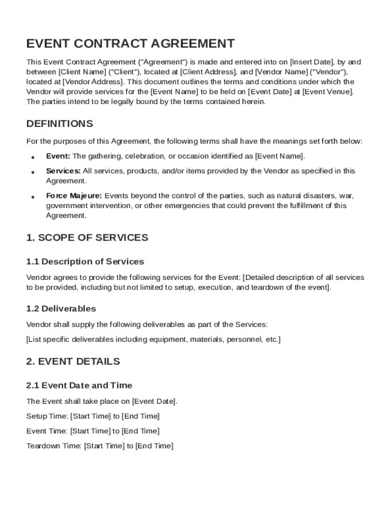 Event Contract Template: Fill out & sign online | DocHub