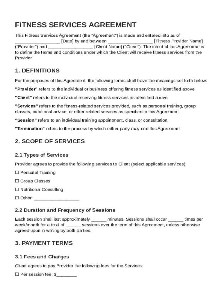 Fitness Contract Template: Fill out & sign online | DocHub