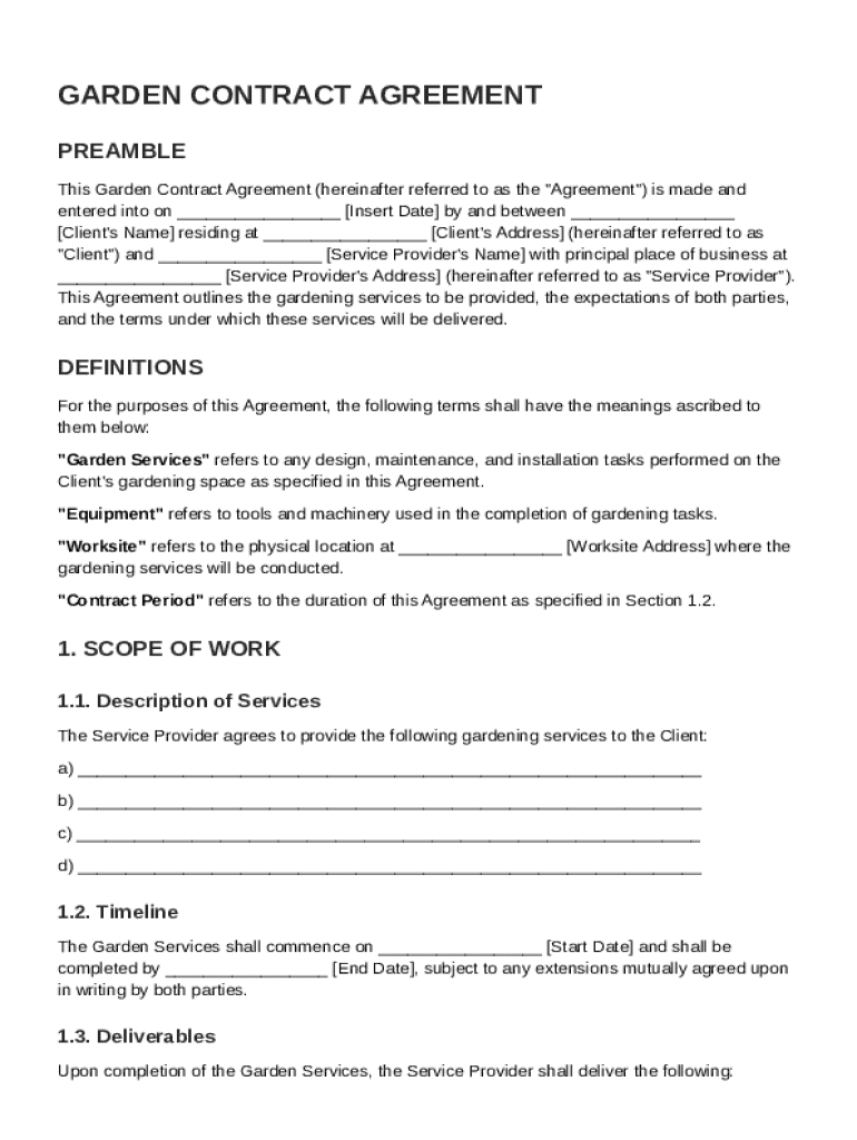 Garden Contract Template: Fill out & sign online | DocHub