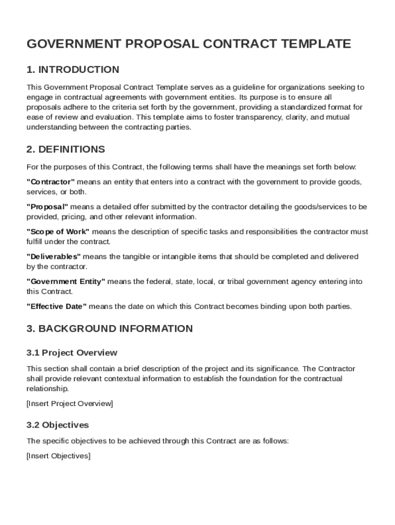 Government Government Proposal Contract Template: Fill out & sign ...