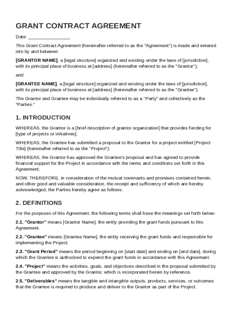 Grant Contract Template: Fill out & sign online | DocHub