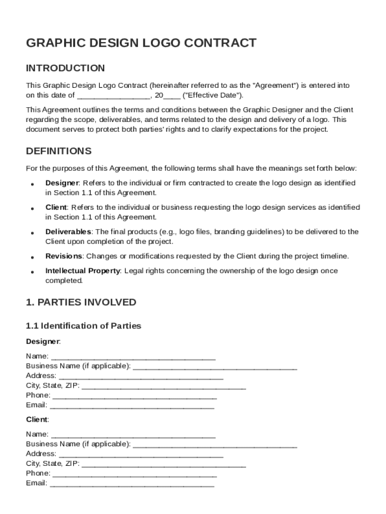 Graphic Design Logo Contract Template: Fill out & sign online | DocHub