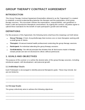 Group Therapy Contract Template - Fill and Sign Printable Template Online