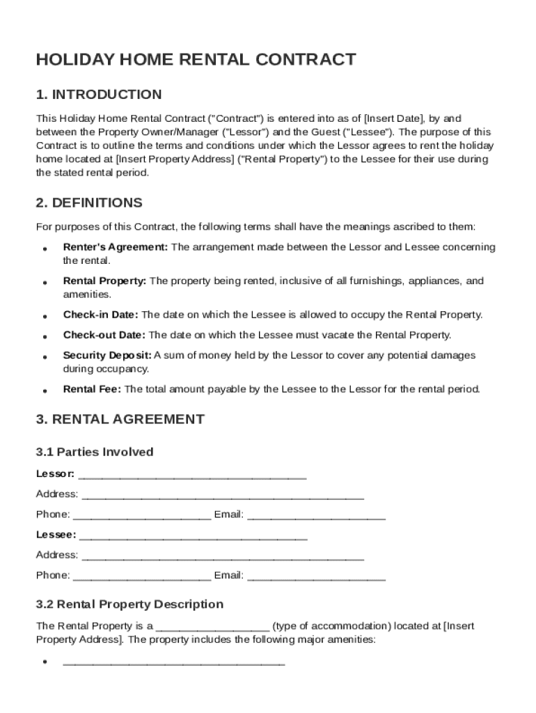 Holiday Home Rental Contract Template: Fill out & sign online | DocHub