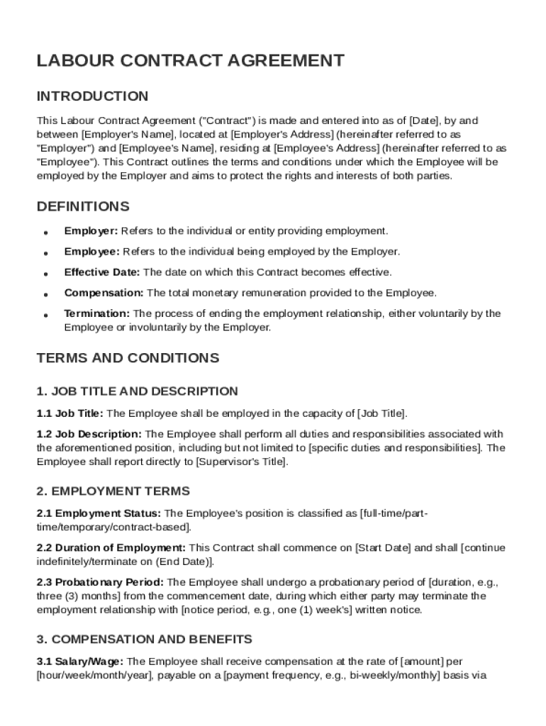 Labour Contract Template: Fill out & sign online | DocHub