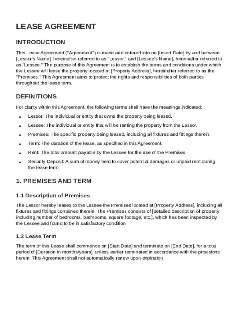 Lease Contract Template: Fill out & sign online | DocHub