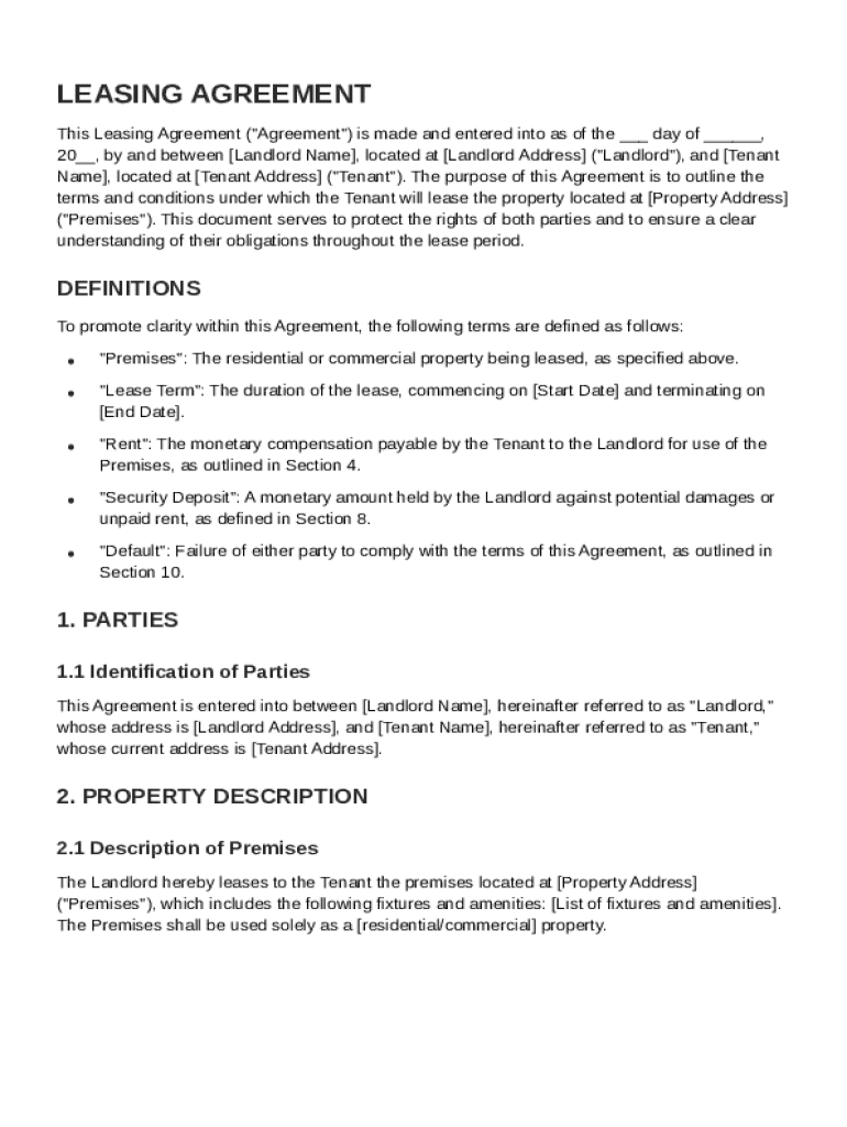 Leasing Contract Template: Fill out & sign online | DocHub