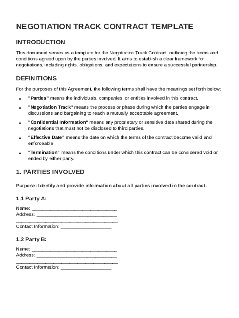 Negotiation Track Contract Template: Fill out & sign online | DocHub