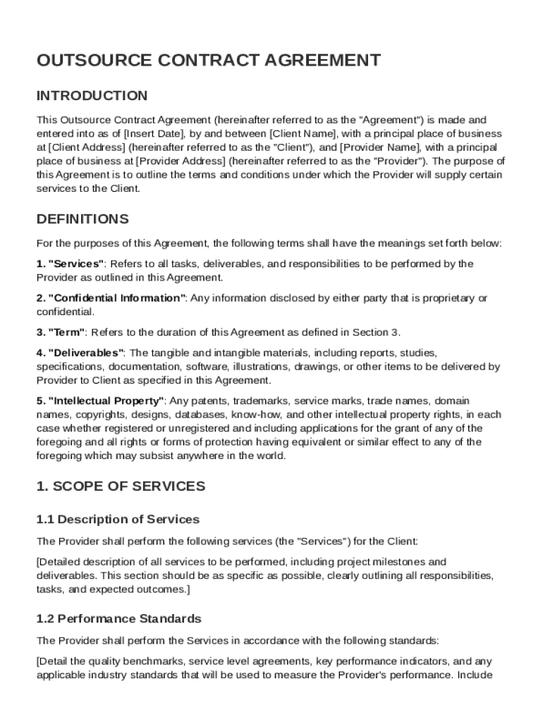 Outsource Contract Template: Fill out & sign online | DocHub