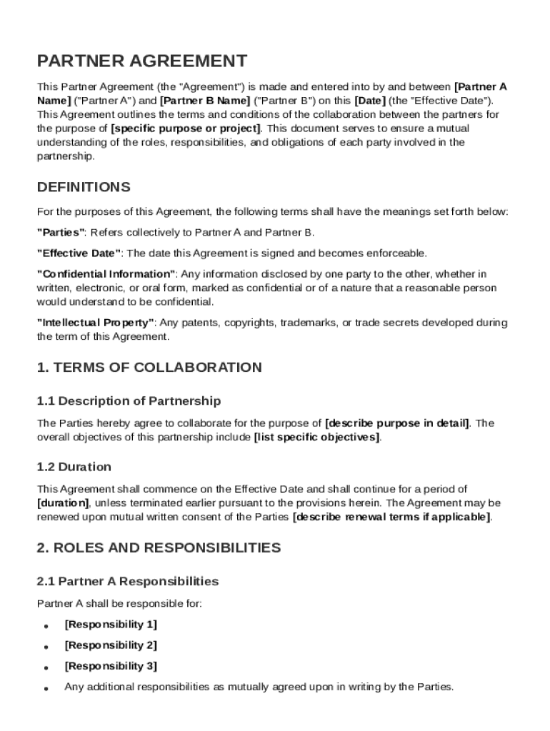 Partner Contract Template: Fill out & sign online | DocHub