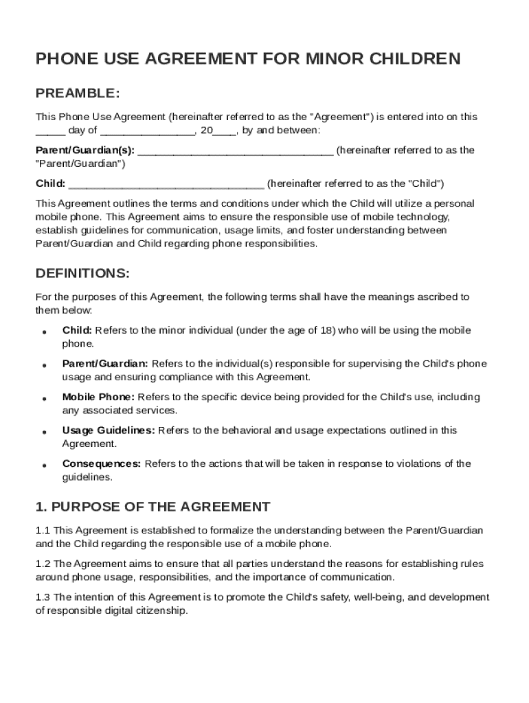 Phone For Kids Contract Template: Fill out & sign online | DocHub