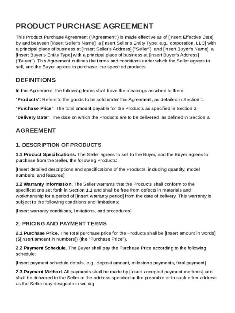 Product Contract Template: Fill out & sign online | DocHub