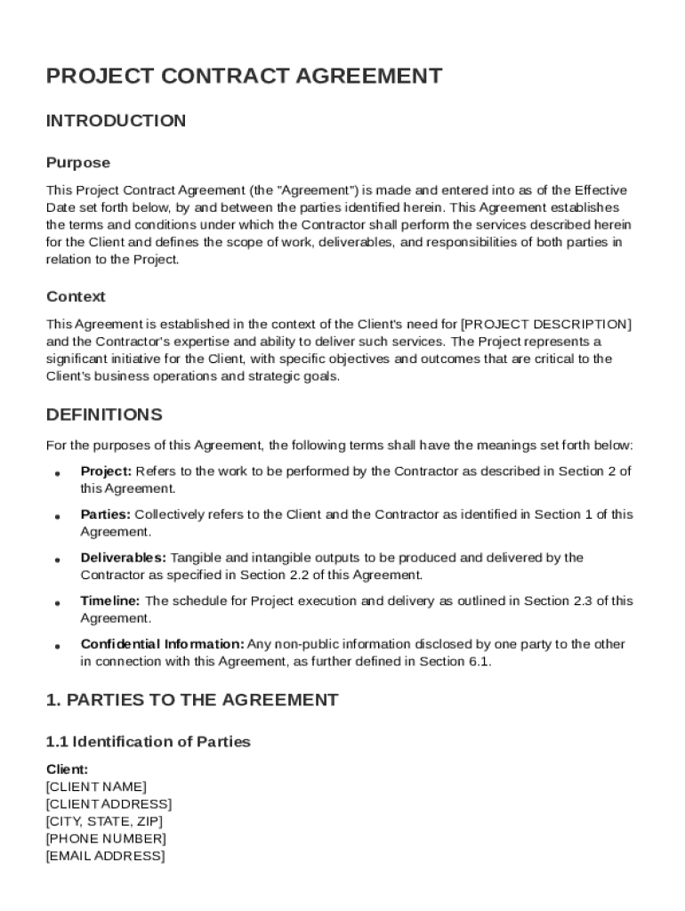 Project Contract Template: Fill out & sign online | DocHub