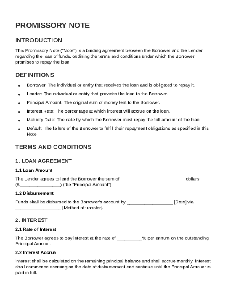 Promissory Contract Template Form - Fill Online, Printable, Fillable ...