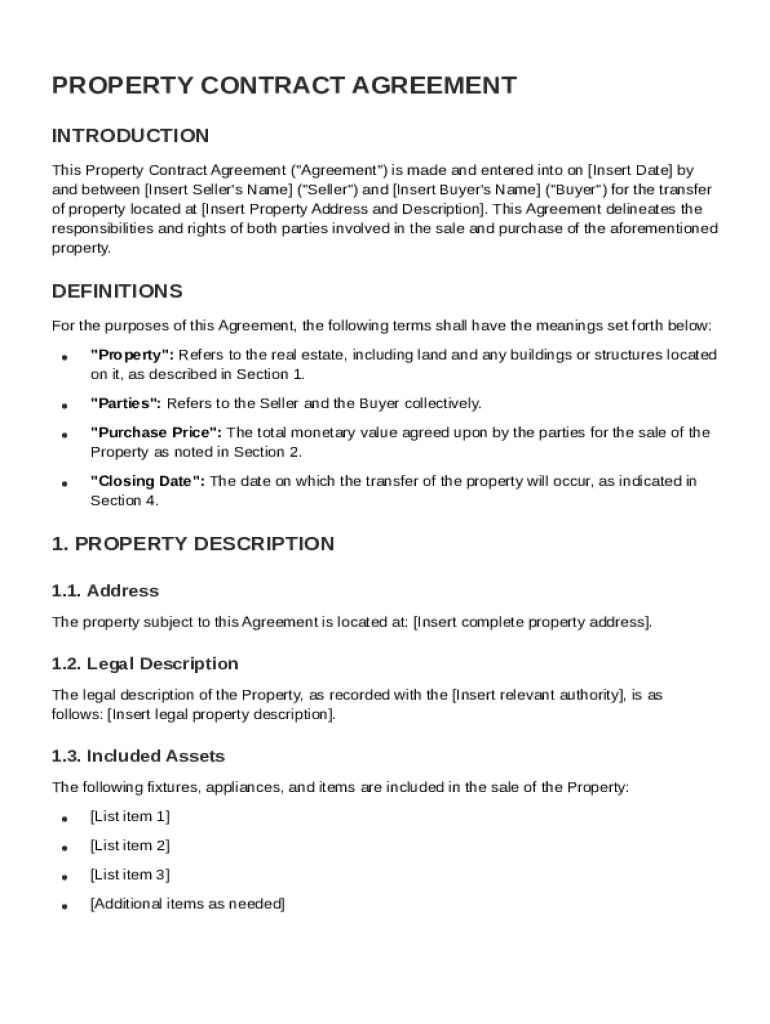 Property Contract Template: Fill out & sign online | DocHub