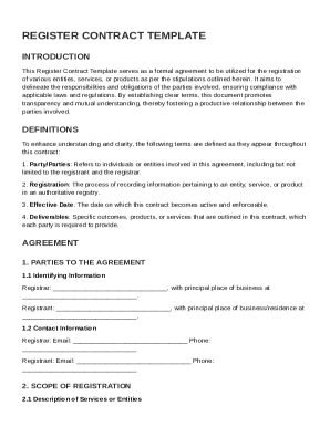Register Contract Template - Fill and Sign Printable Template Online