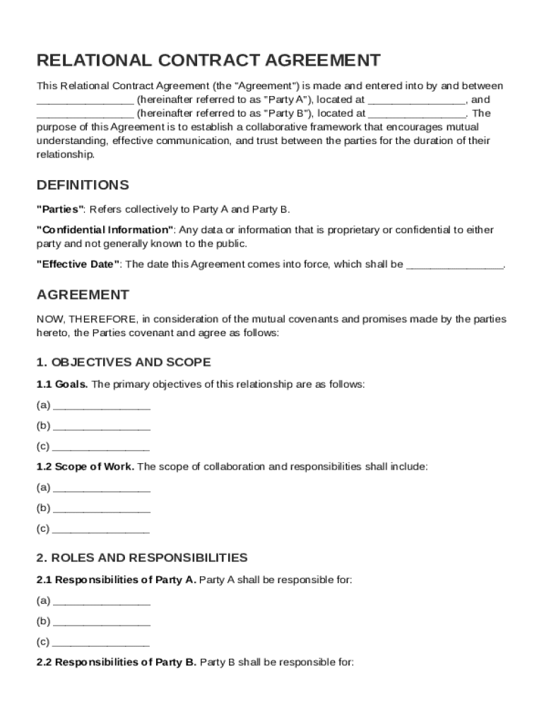 Relational Contract Template: Fill out & sign online | DocHub