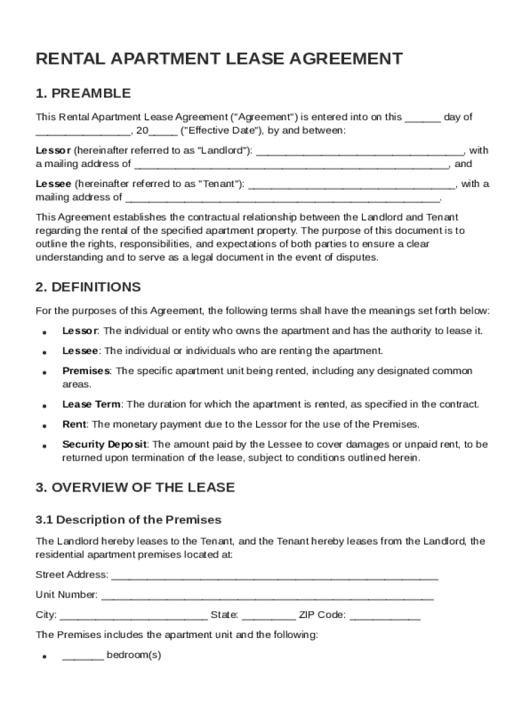 Rental Apartment Contract Template: Fill out & sign online | DocHub